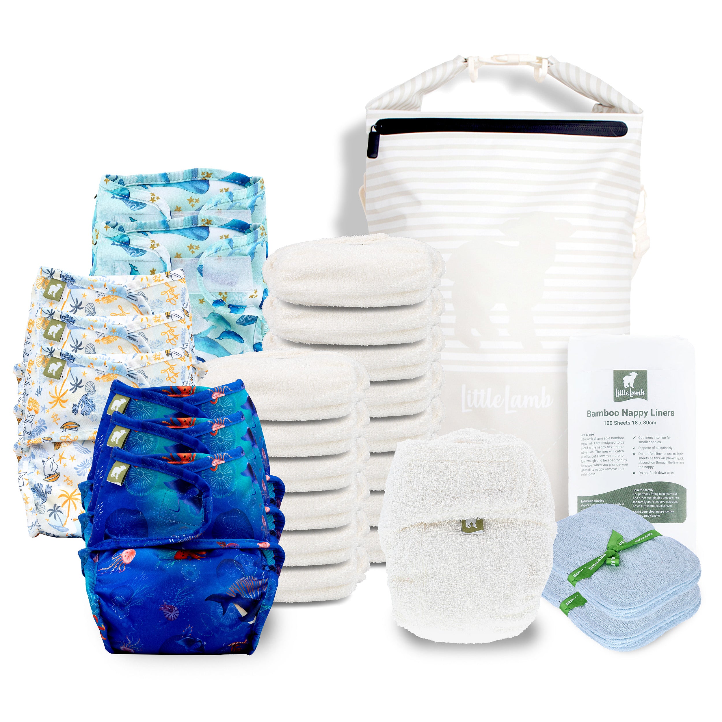 Reusable Fitted Nappy + Wrap Kit – LittleLamb